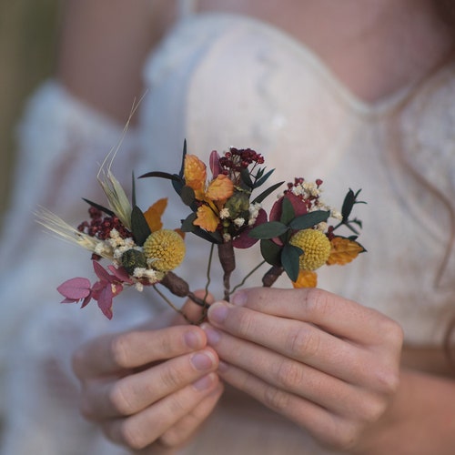 Dried Flower Hair Pins Fall Autumn Wedding Flower Hairpins - Etsy
