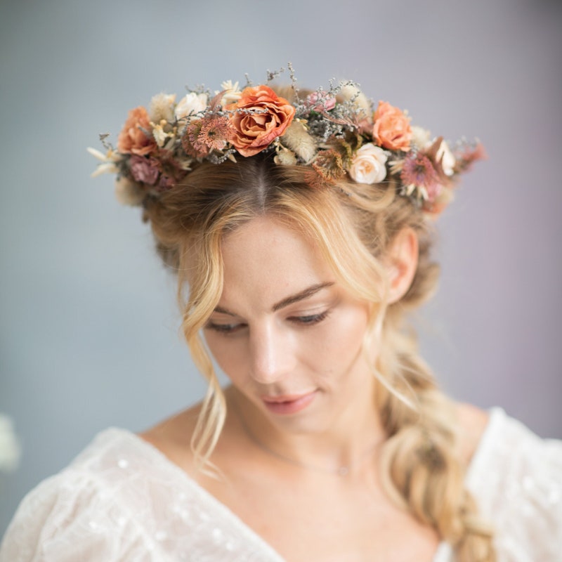 Peach Flower Crown - Etsy