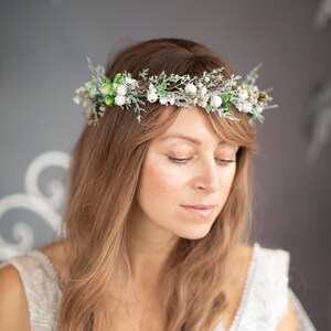 Winter Christmas Mistletoe Flower Crown, Fairy Bridal Hair Wreath ...