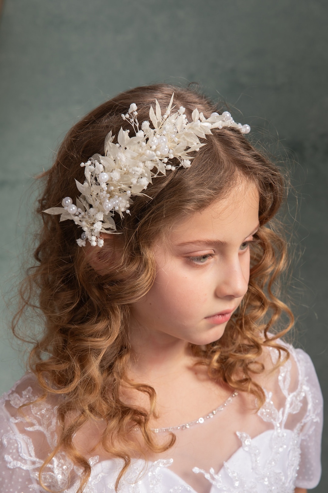 Romantic Flower Crown Holy Communion Headband First Comunion Crown ...