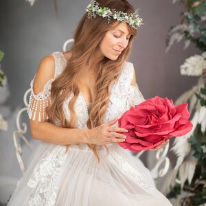 Winter Christmas Mistletoe Flower Crown, Fairy Bridal Hair Wreath ...