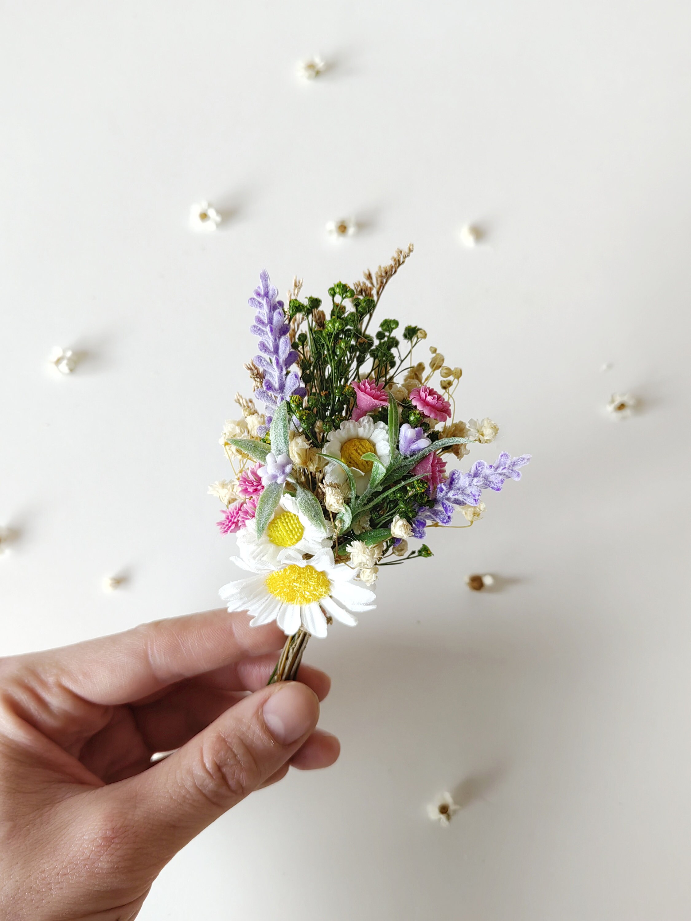 Daisy Boutonniere: Wildflower Lavender Corsage, Spring Wedding - Etsy