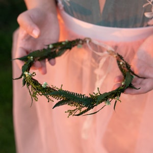 Fern Wedding Crown: Greenery Bridal Hair Wreath, Woodland Style - Etsy