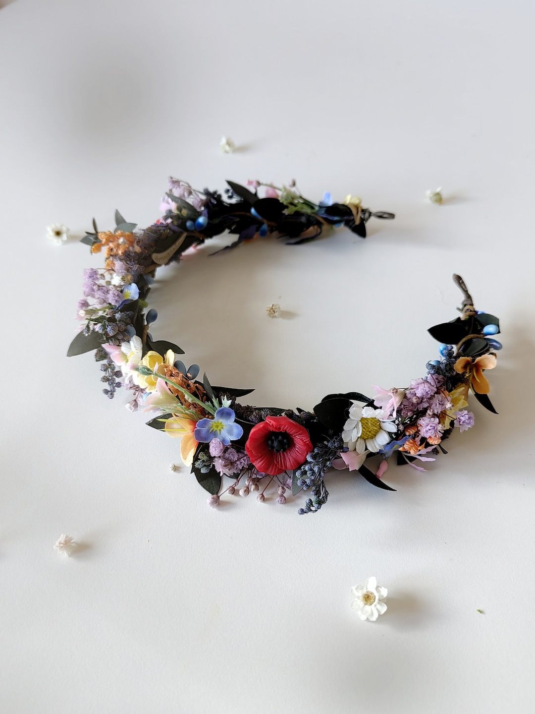 Meadowy Flower Wreath Summer Bridal Wreath Wild Flower Wreath Bridal ...