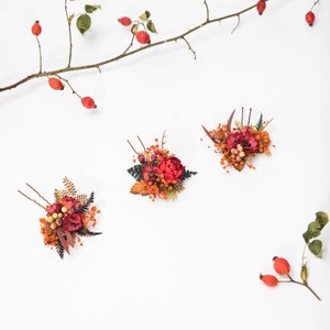Autumn Flower Hairpins: Bridal Wedding Hair Accessory - Etsy