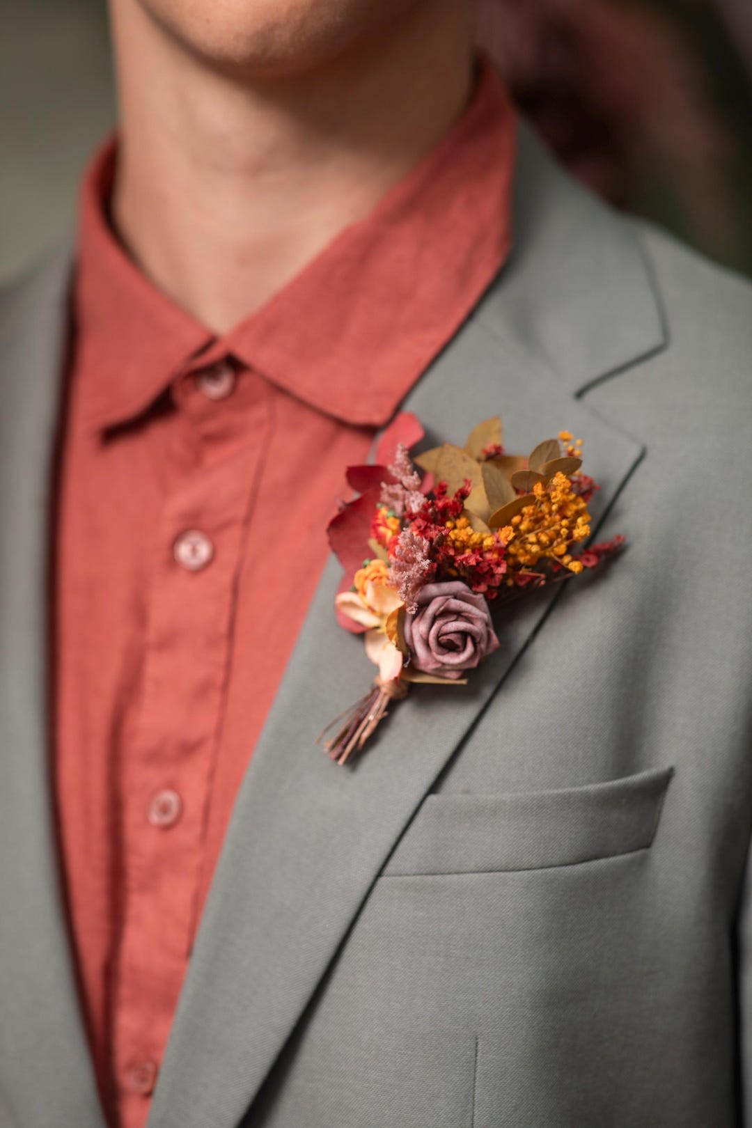 Groom Corsage Classic Corsage Flower Boutonniere Fall Wedding Groom's ...
