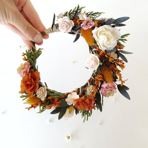 Autumn Flower Headband Burnt Orange Cinnamon Fall Headpiece Wedding ...