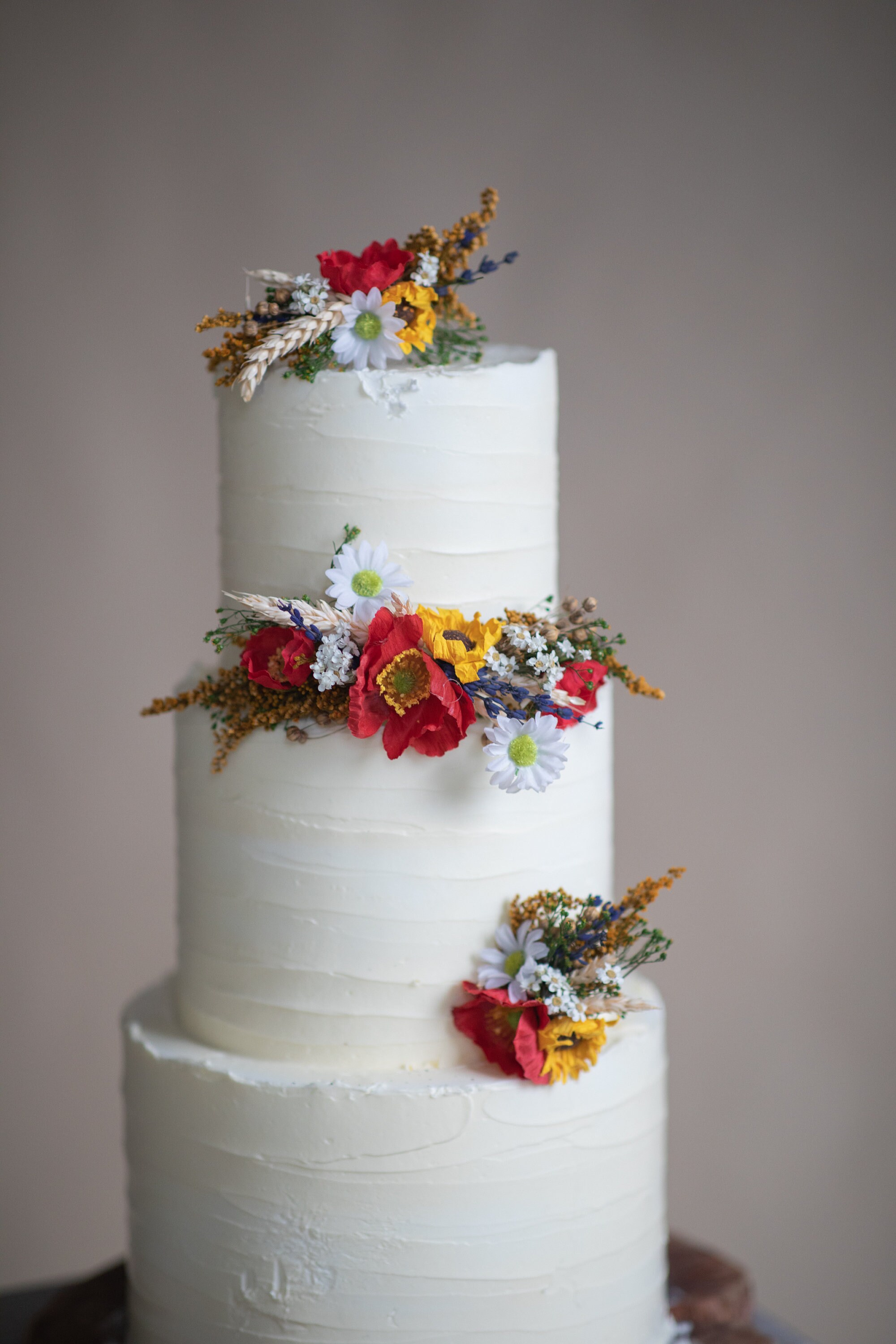 Wildflower Wedding Cake Toppers: Poppy & Daisy Floral Arrangement - Etsy