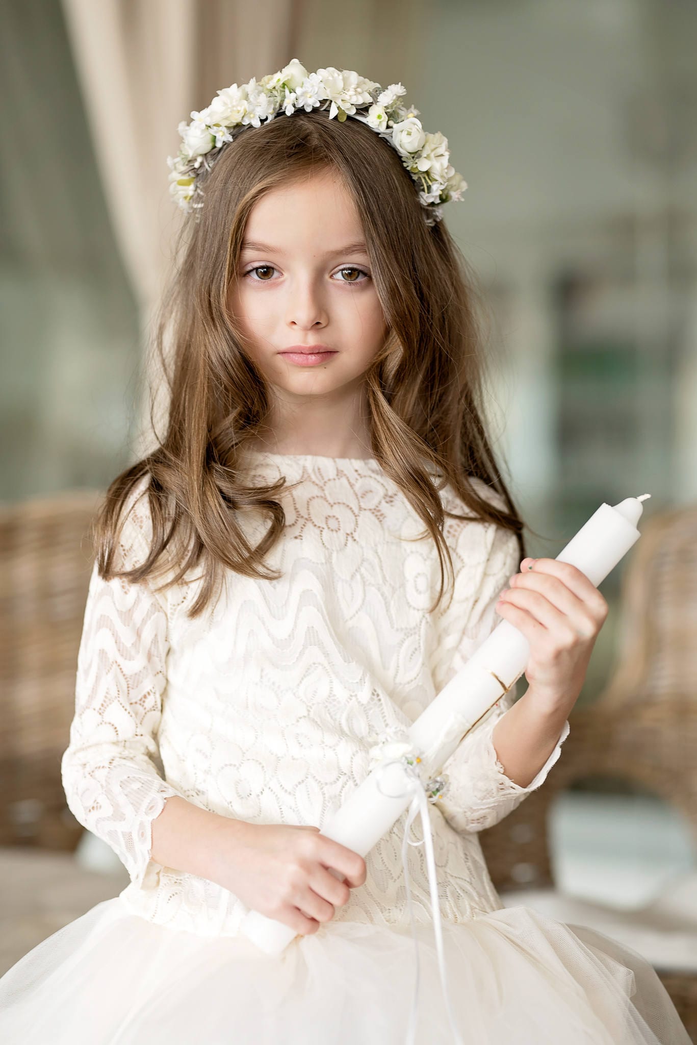 Floral Headband for First Communion Communion Headband Girls Headband Floral Accessories Hair Flowers Hair Accessories Magaela Handmade Etsy