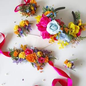 Colorful Flower Ring Wild Flowers Boho Flower Jewelry Floral Jewellery ...