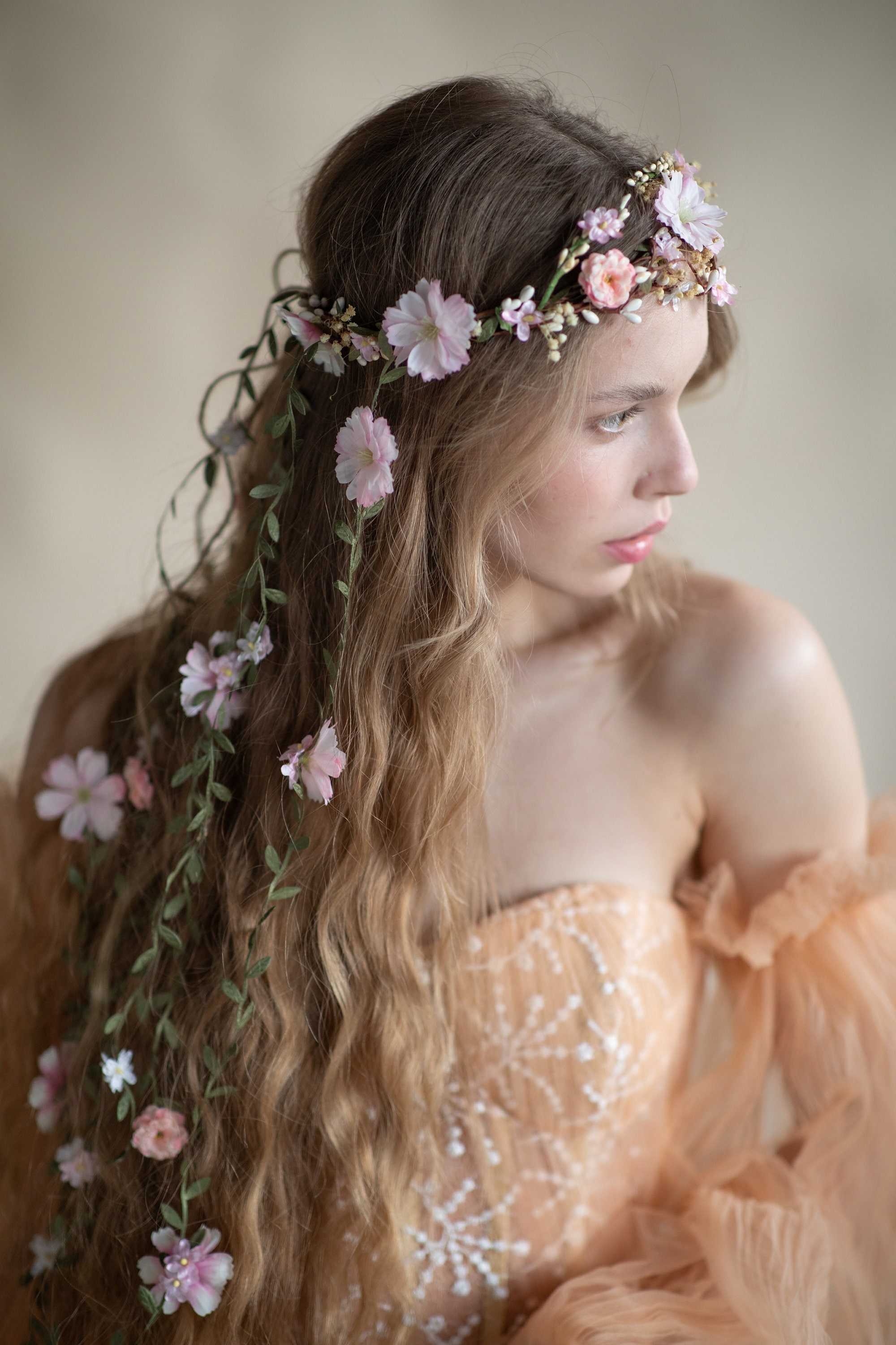 Floral bridal hair wreath store
