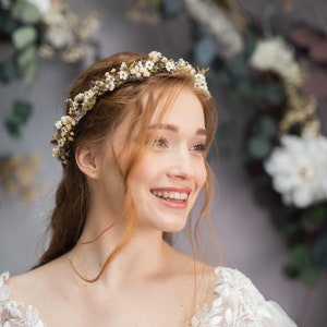 Greenery Wedding Flower Hair Crown Dried Bridal Headpiece Eucalyptus ...