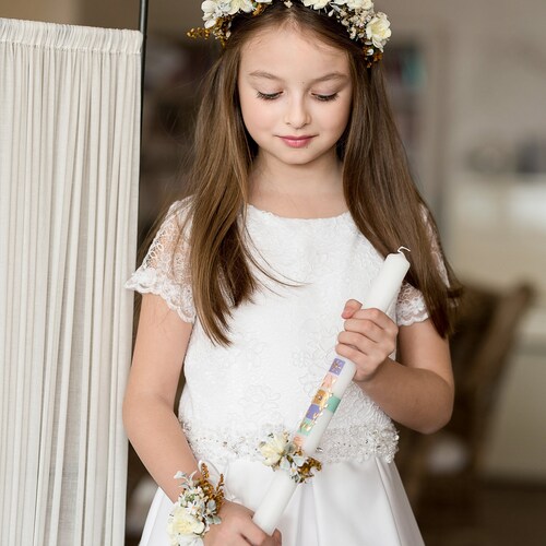 First Communion Headband Floral Hair Wreath Communion - Etsy