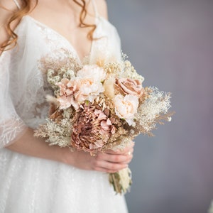 Romantic Rustic Flower Wedding Bouquet Pink and Ivory Flower Bouquet ...