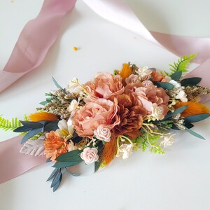 Terracotta Flower Belt Autumn Wedding Blush Orange Flowers Boho Wedding ...