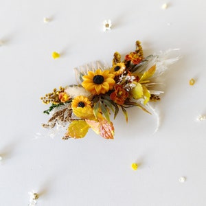 Sunflower Hair Comb Yellow Bridal Hair Comb Summer Wedding Bridal Hair ...