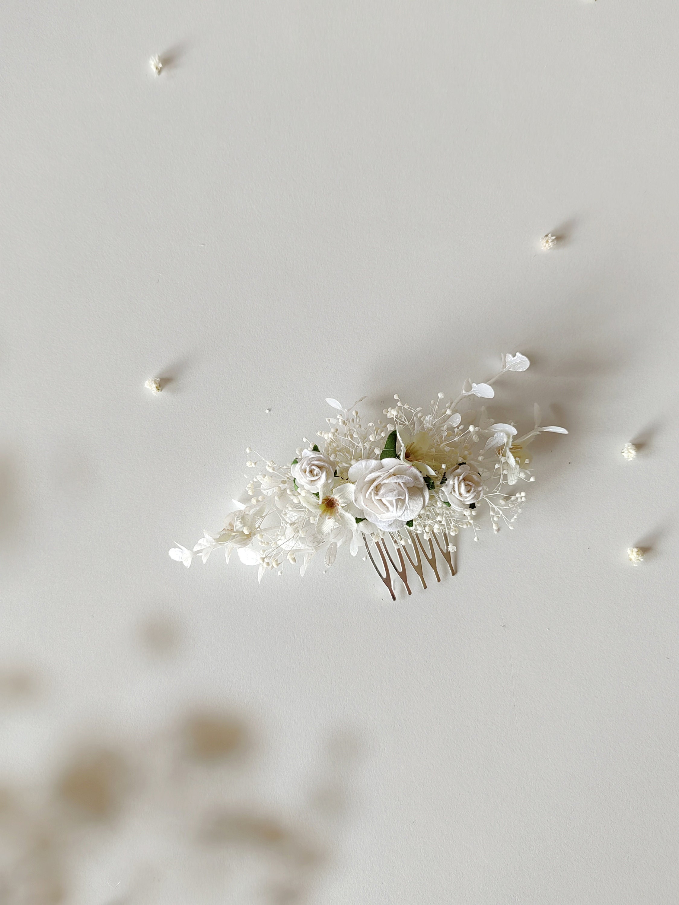 First Holy Communion Hair Comb Ivory and White Flower Hair First Holy Communion Hair Comb Ivory and White Flower Hair