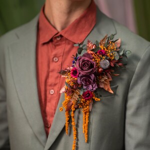 Woodland Wedding Big Brooch Corsage Autumn Boutonniere Fall Wedding ...