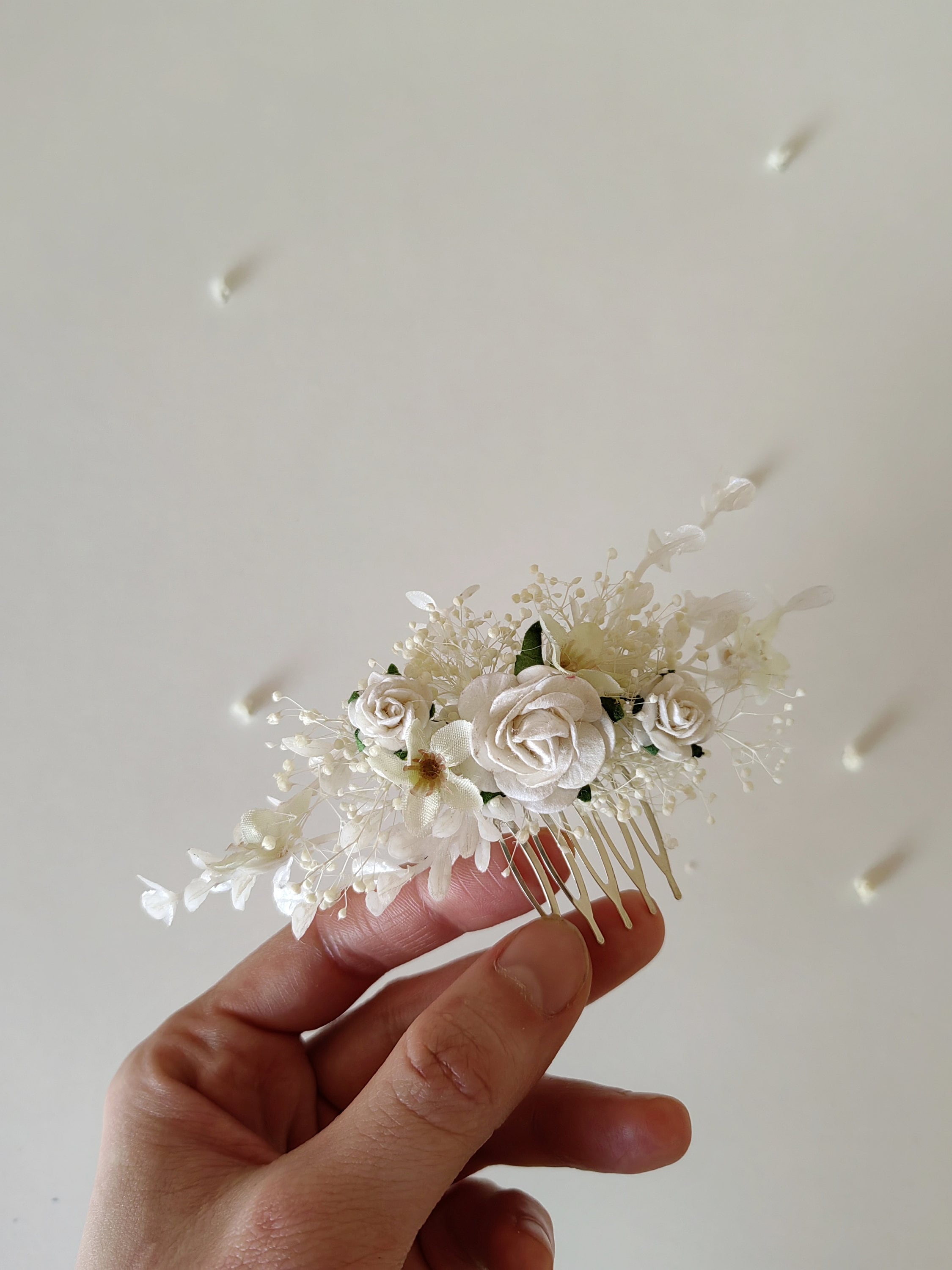 First Holy Communion Hair Comb Ivory and White Flower Hair First Holy Communion Hair Comb Ivory and White Flower Hair