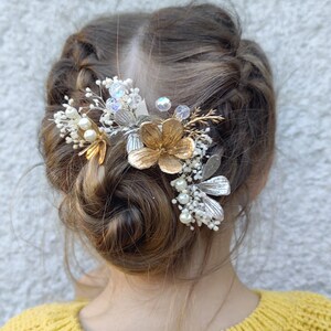 Glamour Floral Hair Pins Gold and Silver Hair Clip Vintage Wedding ...
