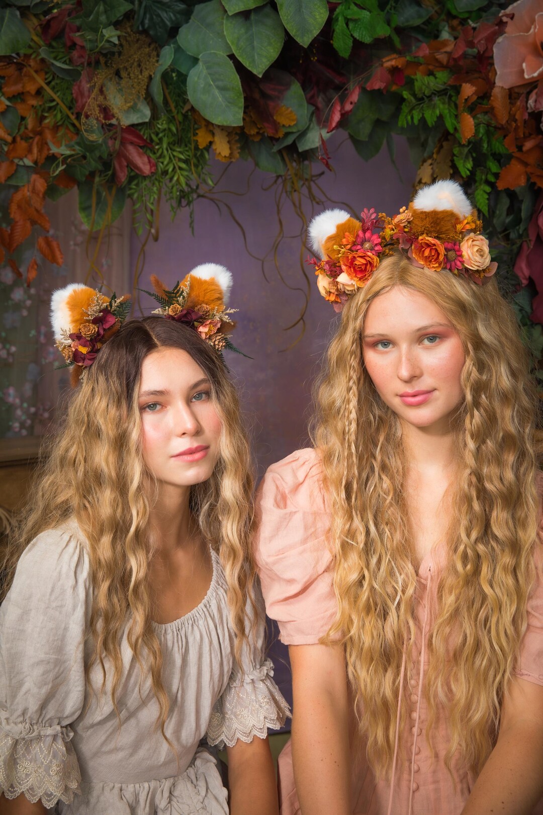 Fox Ears Headband: Fairytale Flower Crown, Kids Costume - Etsy