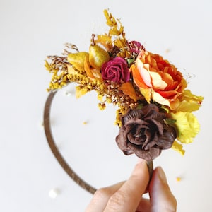 Autumn Flower Headband Fall Wedding Headpiece With Pears Bridal ...