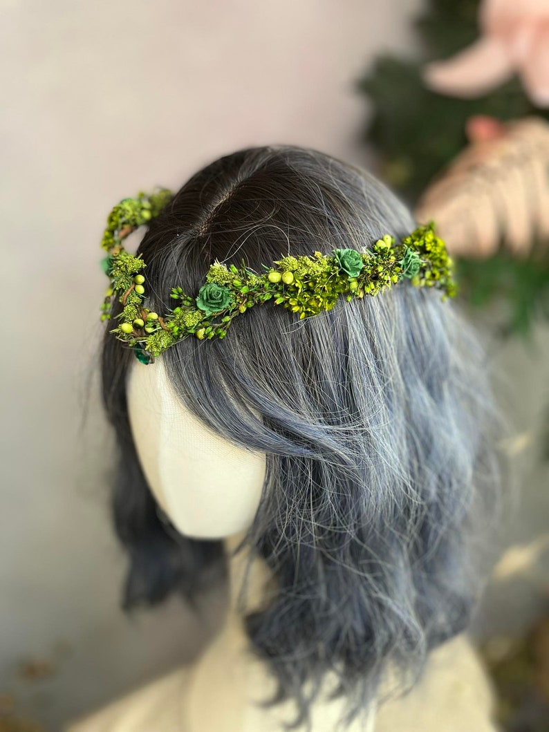 Flower Elf Fairy Tiara Greenery Elven Flower Tiara Elf Tiara - Etsy
