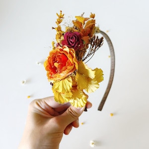 Autumn Flower Headband Fall Wedding Headpiece With Pears Bridal ...