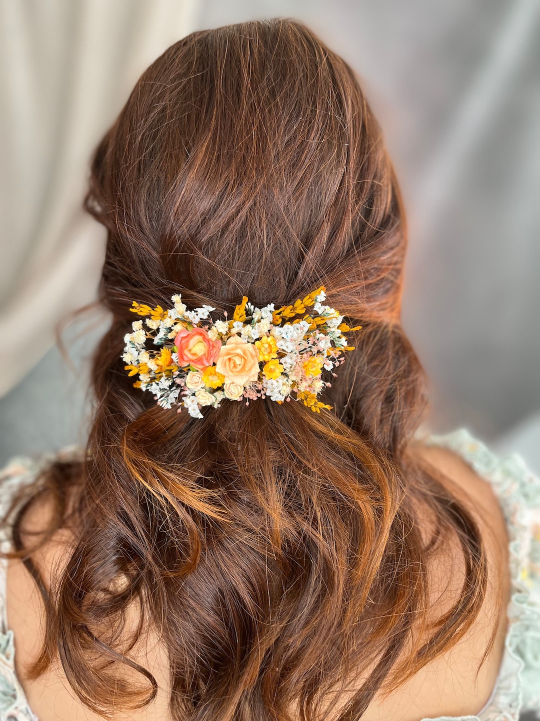 Yellow Flower Hair Clip: Bridal Autumn Wedding Headpiece - Etsy
