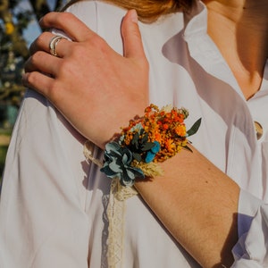 Bridal Flower Bracelet Mead Wrist Corsage Natural Flower Bracelet ...