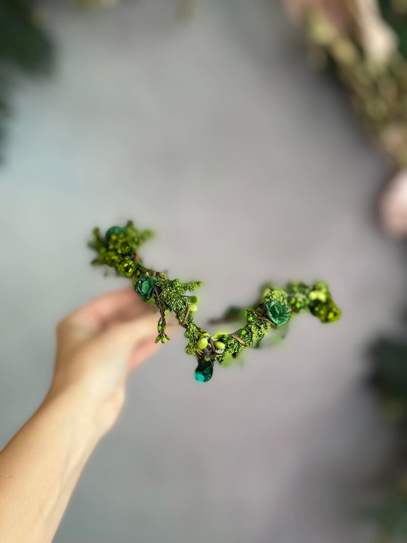 Flower Elf Fairy Tiara Greenery Elven Flower Tiara Elf Tiara - Etsy