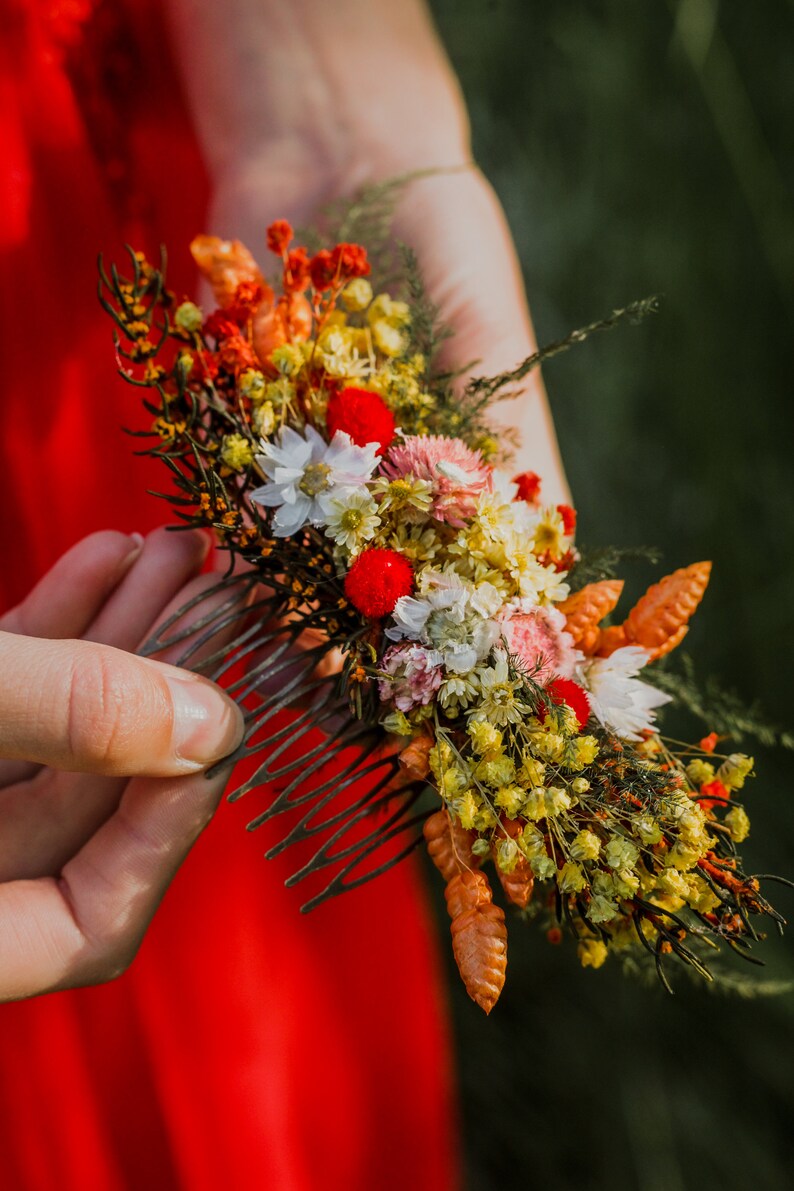 Dried Flower Comb Bridal Hair Comb Wildflowers Wedding Comb - Etsy