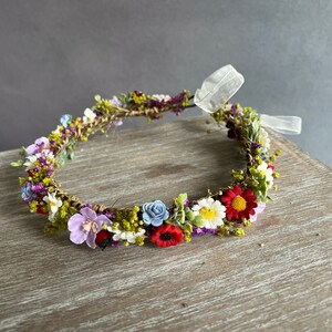Daisy Poppy Bridal Crown: Colourful Meadow Flower Hair Wreath - Etsy