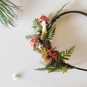 Christmas Headband Woodland Fairy Headband With Toadstools Mushrooms Headpiece Xmas Party ...