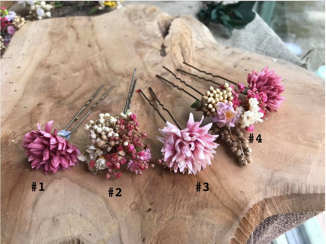 Colourful Flower Pin Wedding Hair Pins Pink Flower Pins Yellow Orange ...