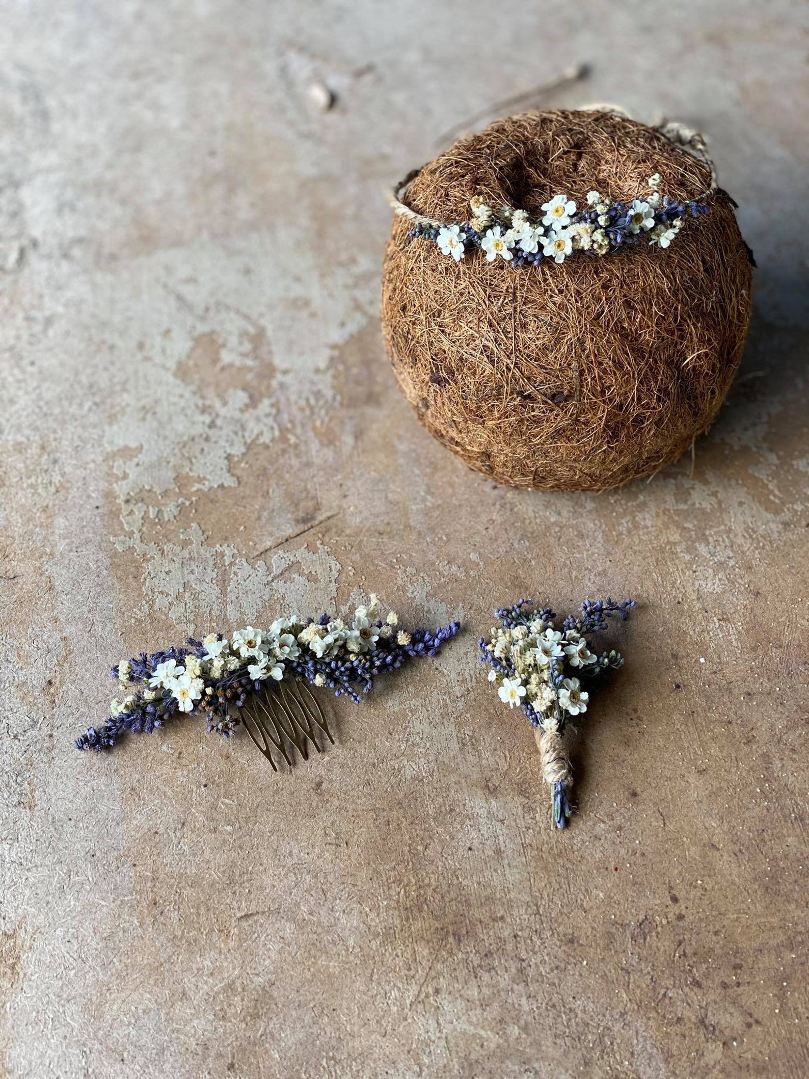 Natural Lavender Hair Comb Violet and White Floral Comb - Etsy UK