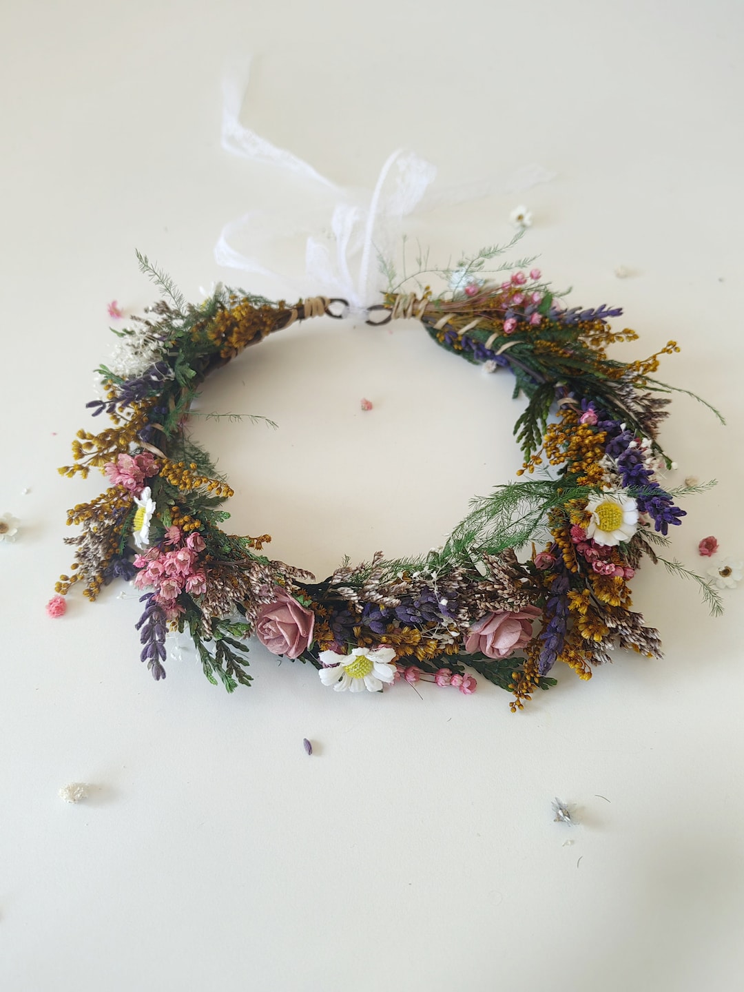 Woodland Flower Wreath: Boho Wedding Bridal Hair Crown - Etsy