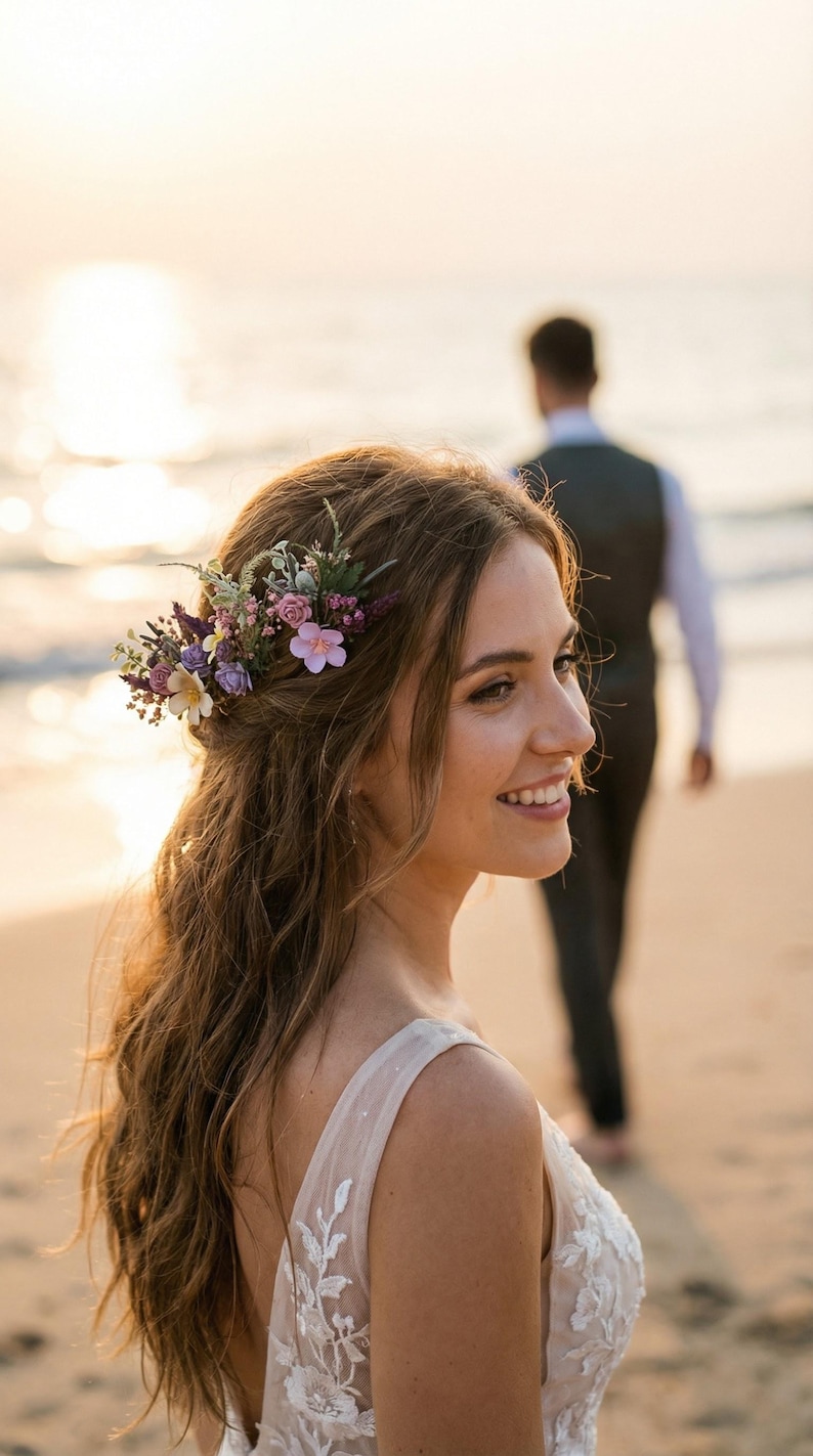 Forcine per capelli con fiori di campo viola: accessori per capelli da ...