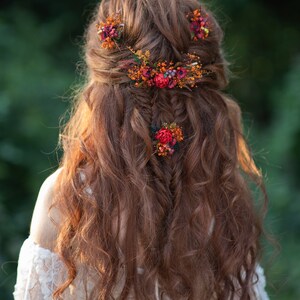 Autumn Flower Hairpins: Bridal Wedding Hair Accessory - Etsy