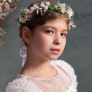 Holy Communion Wreath First Holy Communion Flower Crown White Roses ...