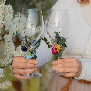 Wedding Glasses Flower Decoration Bride and Groom Glasses Flower ...