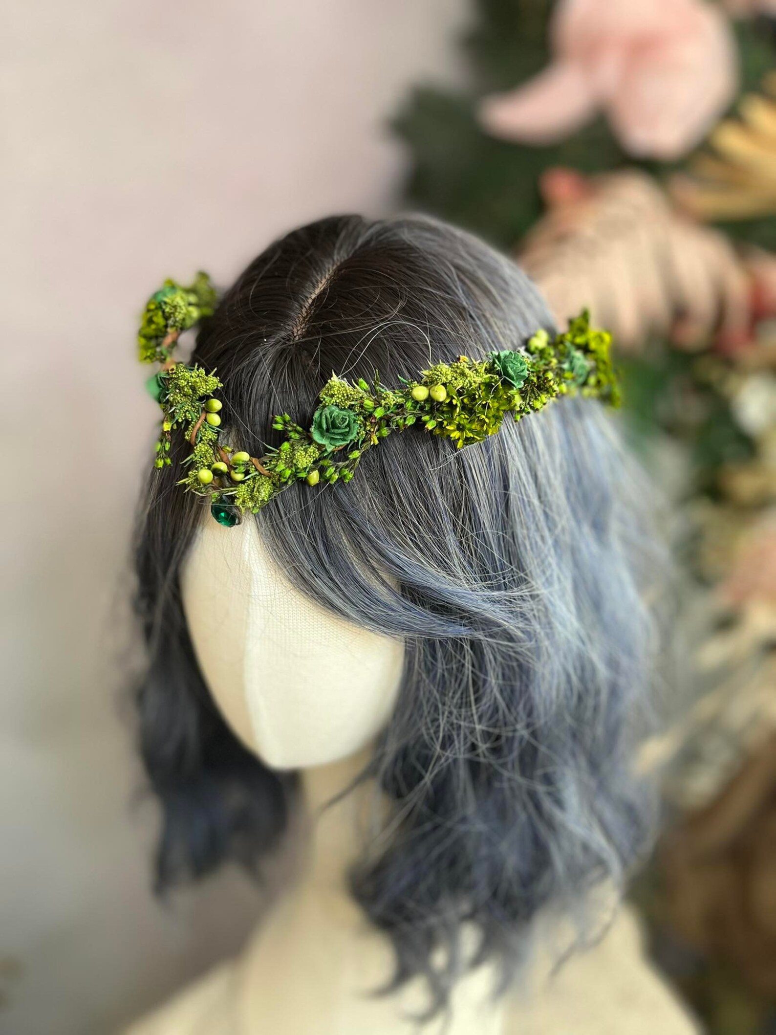 Flower Elf Fairy Tiara Greenery Elven Flower Tiara Elf Tiara - Etsy