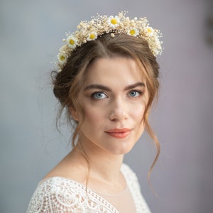 Daisy Flower Headband Wedding Flower Headpiece Ivory Meadow Daisy ...