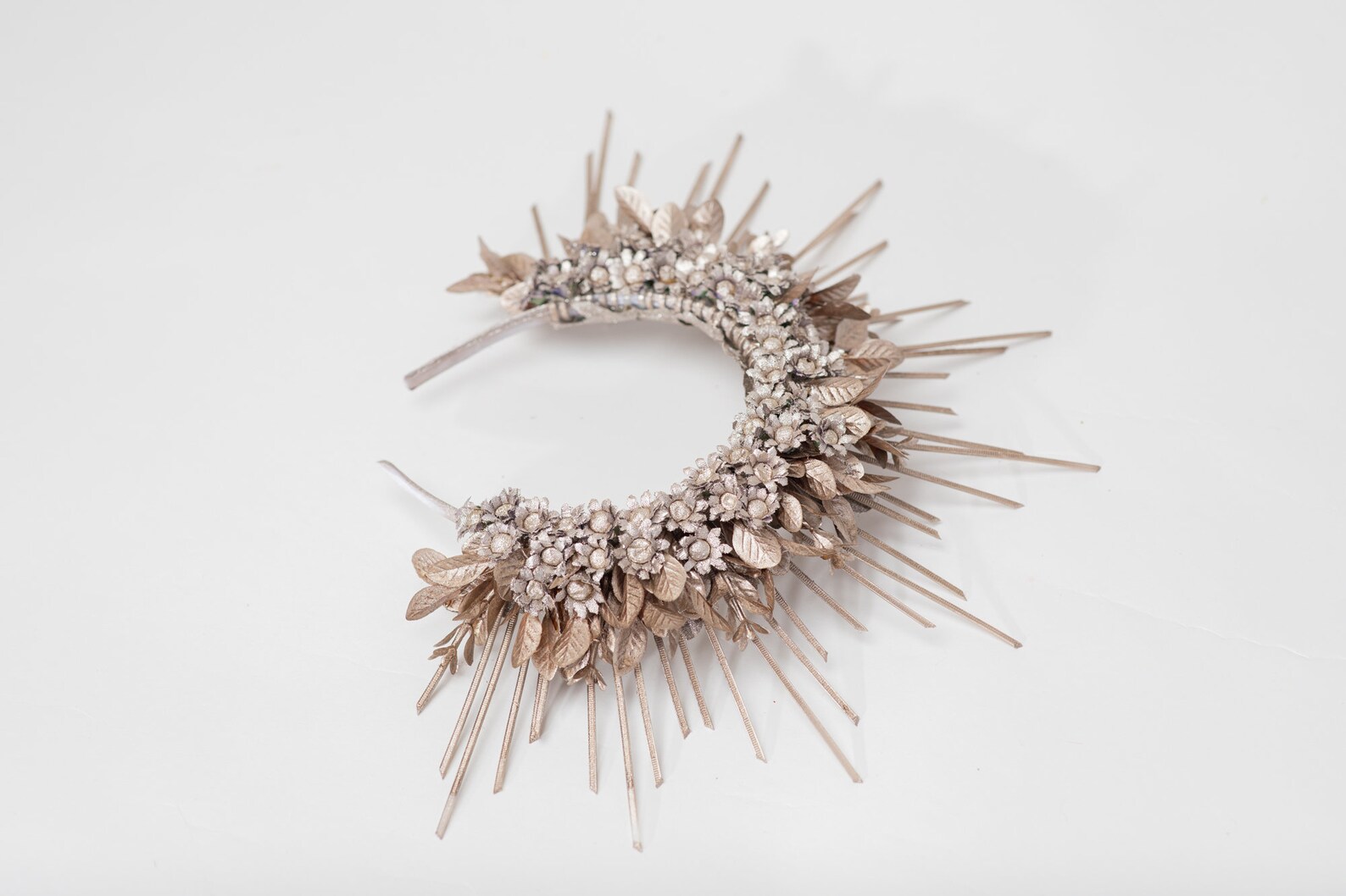Met Gala Bridal Halo Crown Spiked Crown for Bride Rose Gold - Etsy