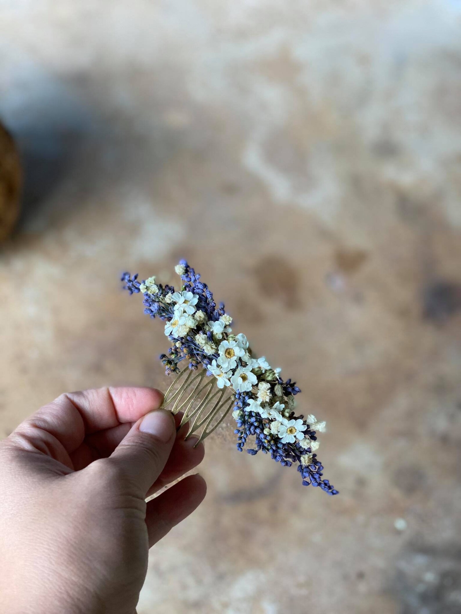 Natural Lavender Hair Comb Violet and White Floral Comb - Etsy UK