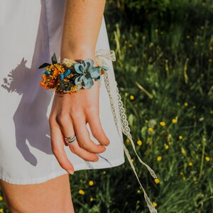 Bridal Flower Bracelet Mead Wrist Corsage Natural Flower Bracelet ...