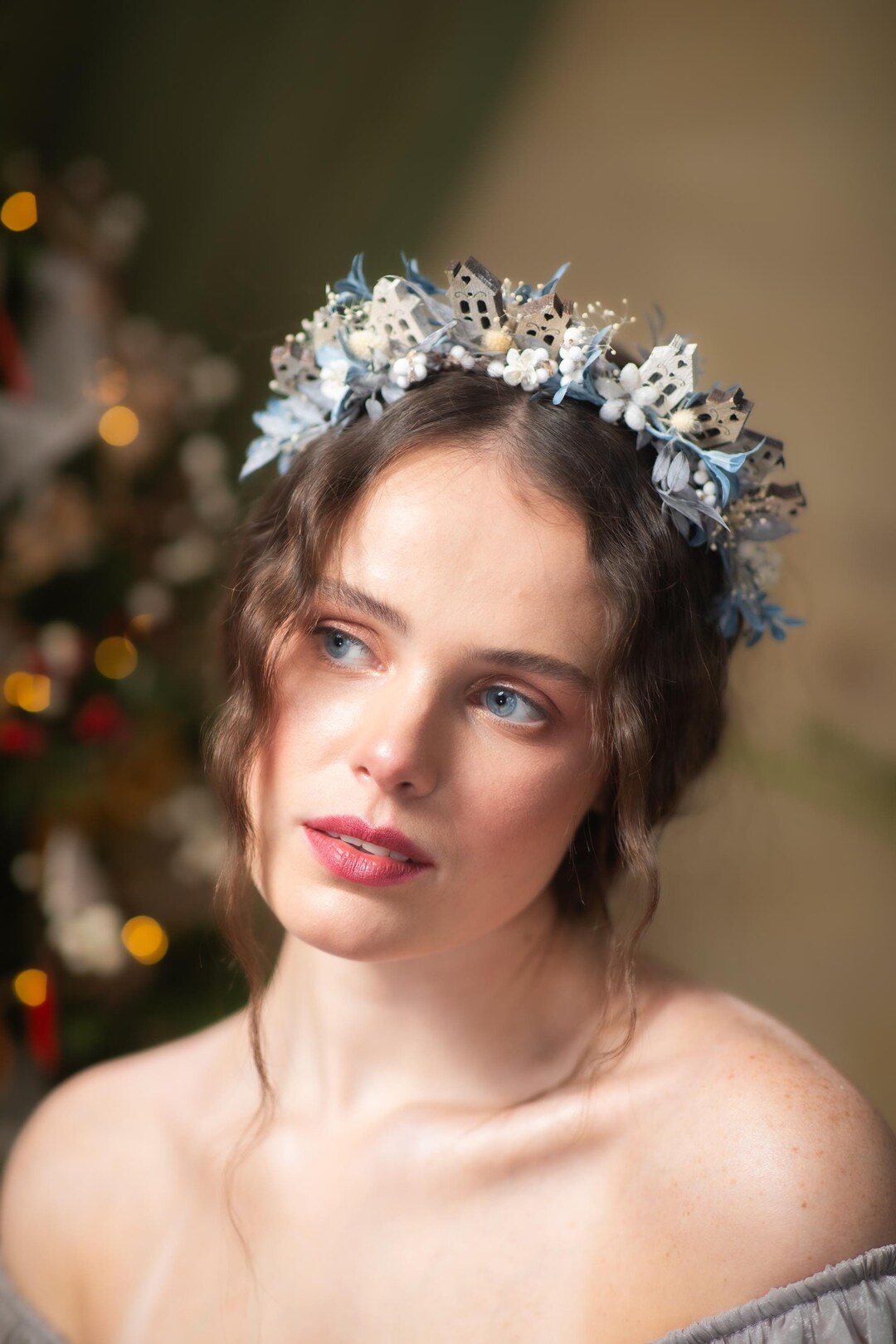 Headband With Houses Winter Headpiece Winter Headband New Year's Eve ...