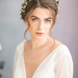 Greenery Wedding Flower Hair Crown Dried Bridal Headpiece Eucalyptus ...