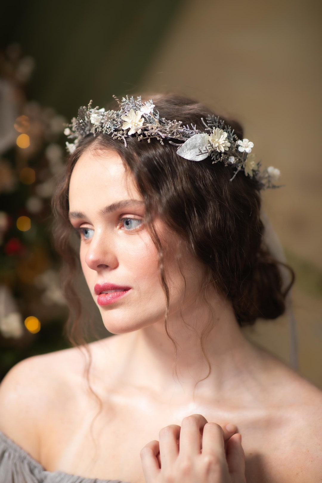Glam Winter Headpiece Winter Hair Wreath Winter Wedding Winter ...