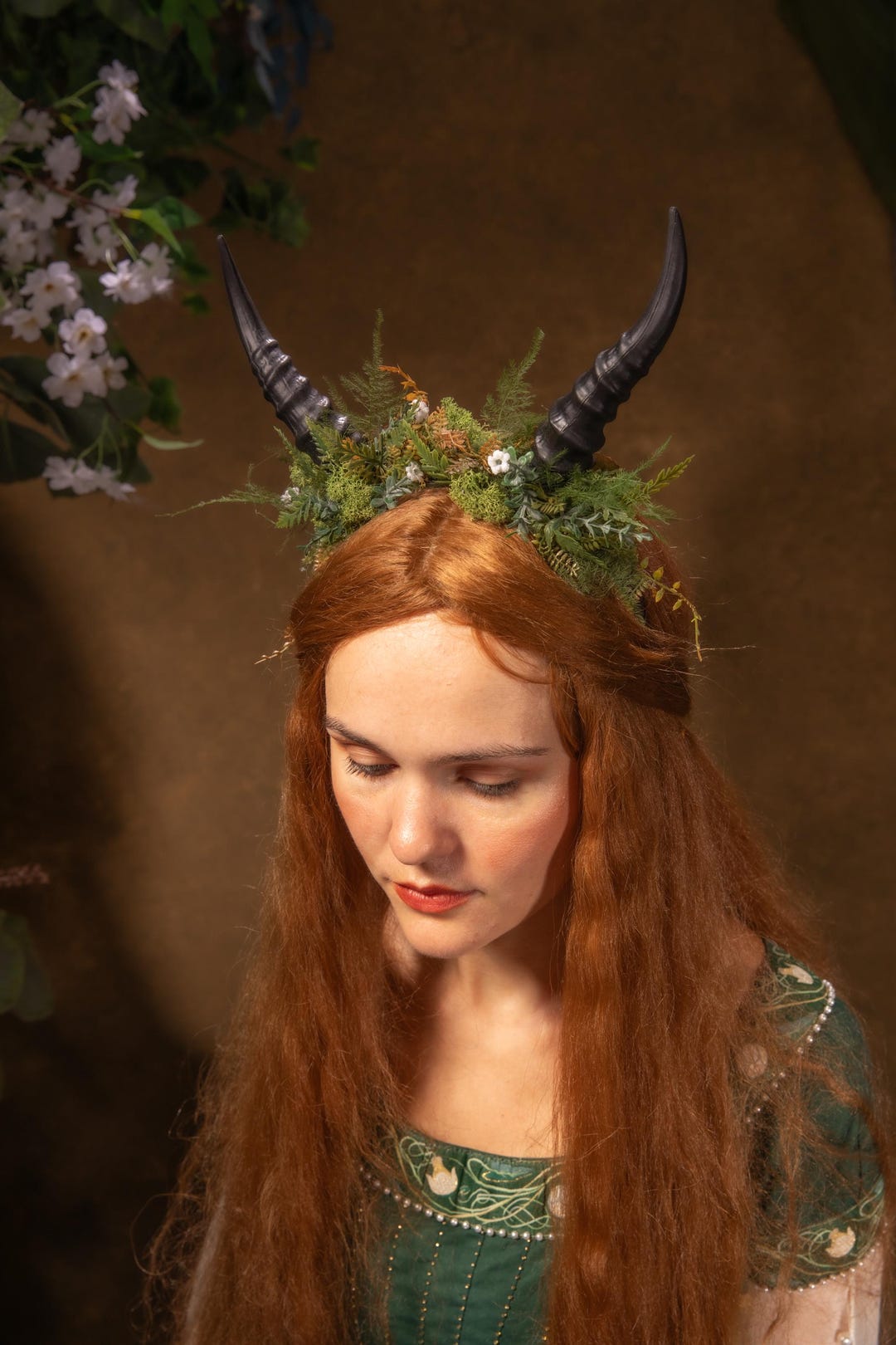 Woodland Horns Crown: Pagan Wiccan Headband, Fairycore Halloween - Etsy